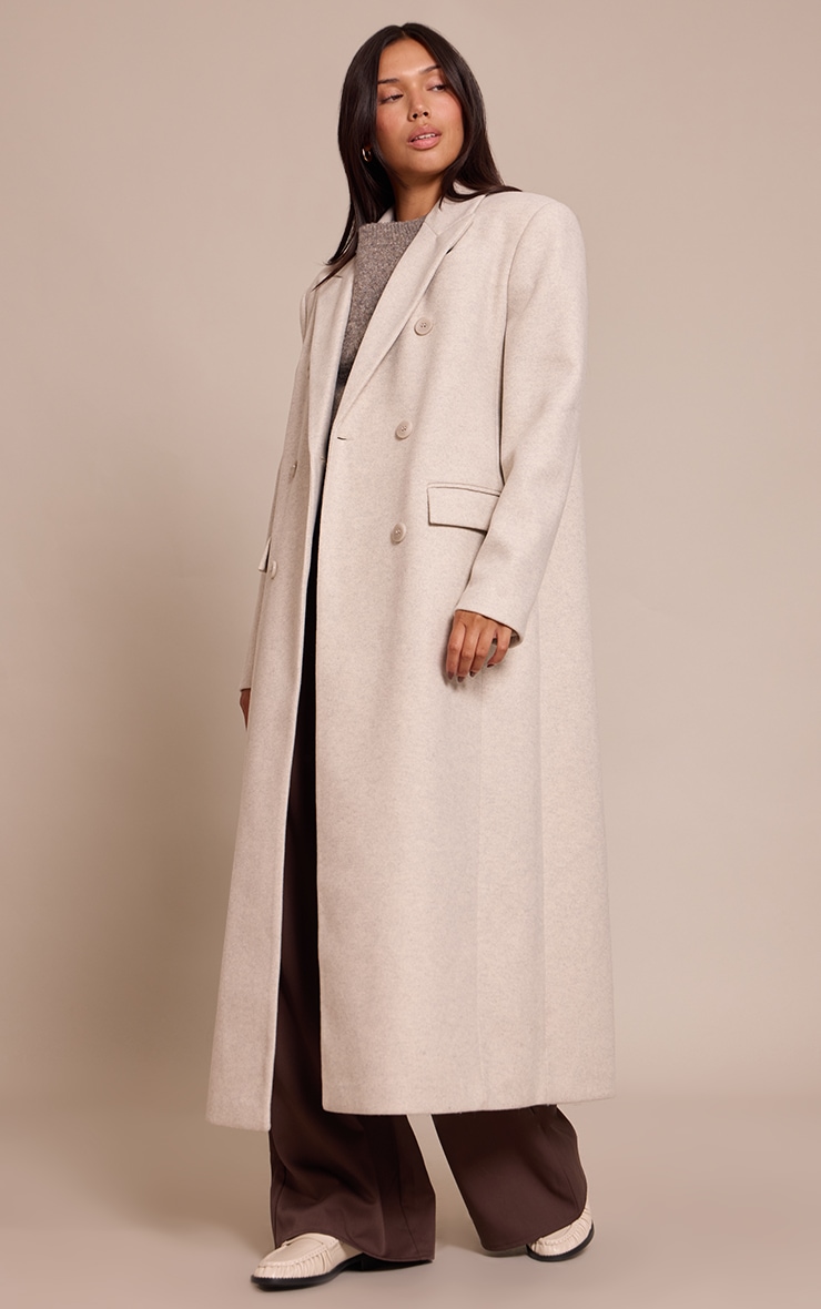 Light Grey Double Breasted Structured Coat | Outerwear | PLT AUS