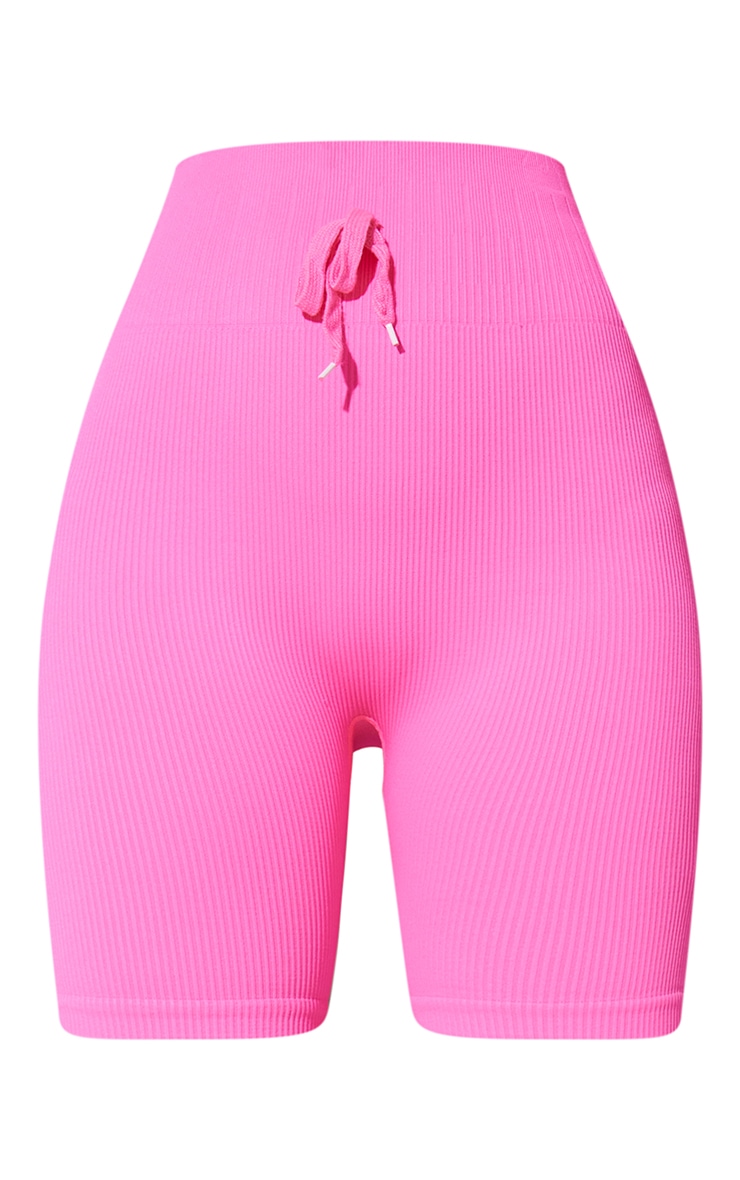 Plt Hot Pink Drawstring Ruched Bum Booty Shorts | PrettyLittleThing USA