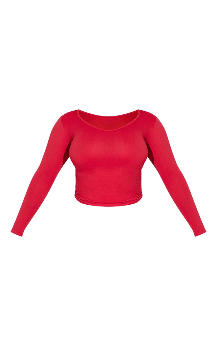 Shape Red Stretch Long Sleeve Longline Top | Shape | PLT UAE