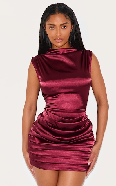 Red satin dresses | PrettyLittleThing