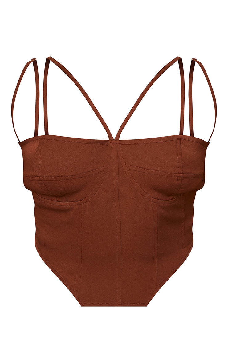 Plus Chocolate Bust Detail Corset Top | Plus Size | PrettyLittleThing USA