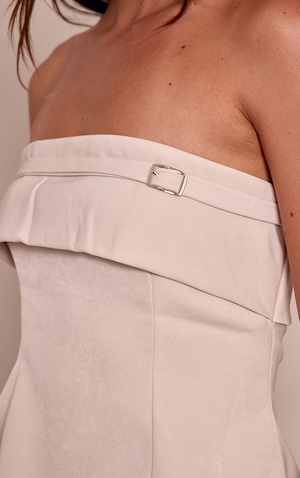 Stone Woven Fold Over Buckle Detail Bandeau | Tops | PLT