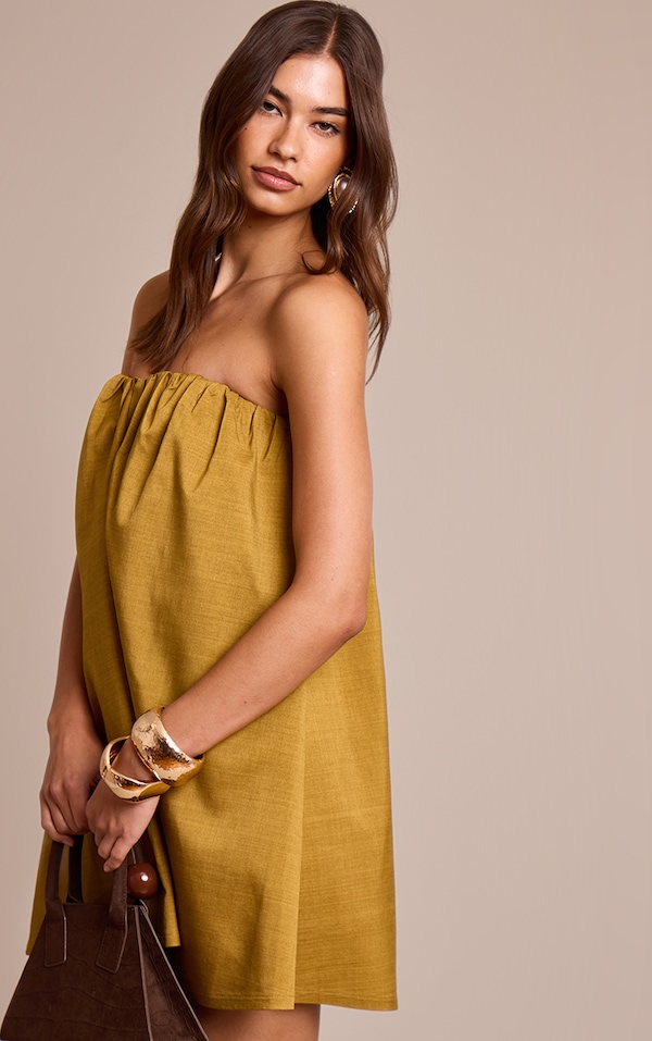 Dark Ochre Sweetheart Puffball Dress | Dresses | PLT