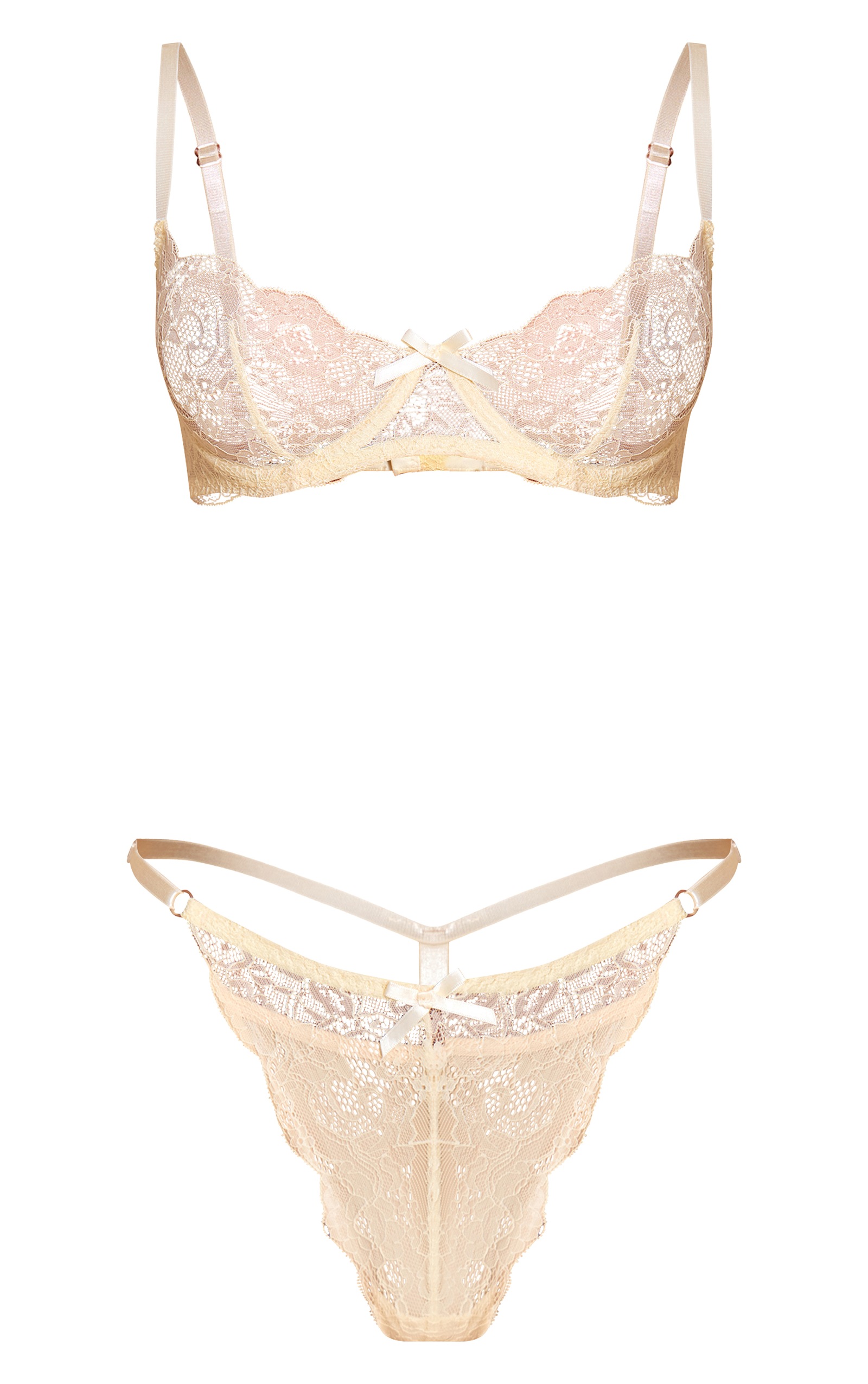 Butter Yellow Lace Underwire Lingerie Set | Lingerie & Nightwear ...