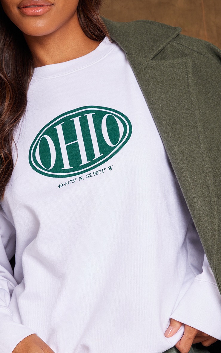 White Ohio Print Sweat | Athleisure | PLT