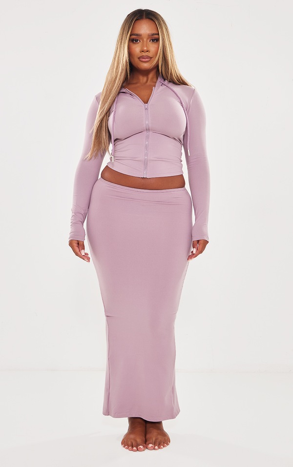 Shape Mauve Soft Seamless Zip Through Hoodie | PrettyLittleThing USA