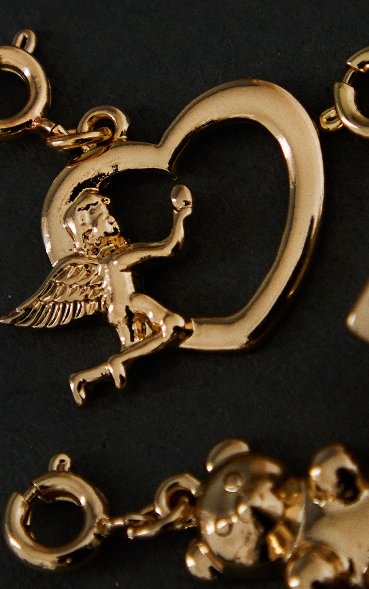 Gold 90S Jewellery Charms 3 Pack | PrettyLittleThing