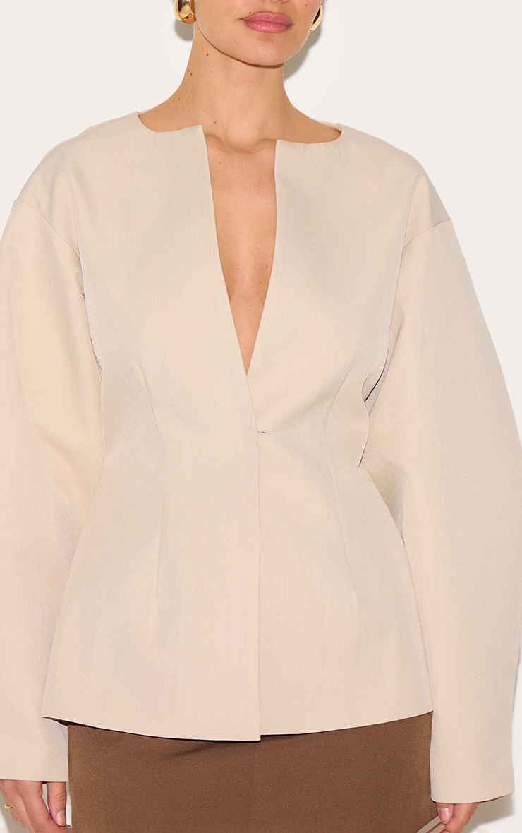 Stone Cocoon Sleeve Cinched Waist Blazer | Outerwear | PLT