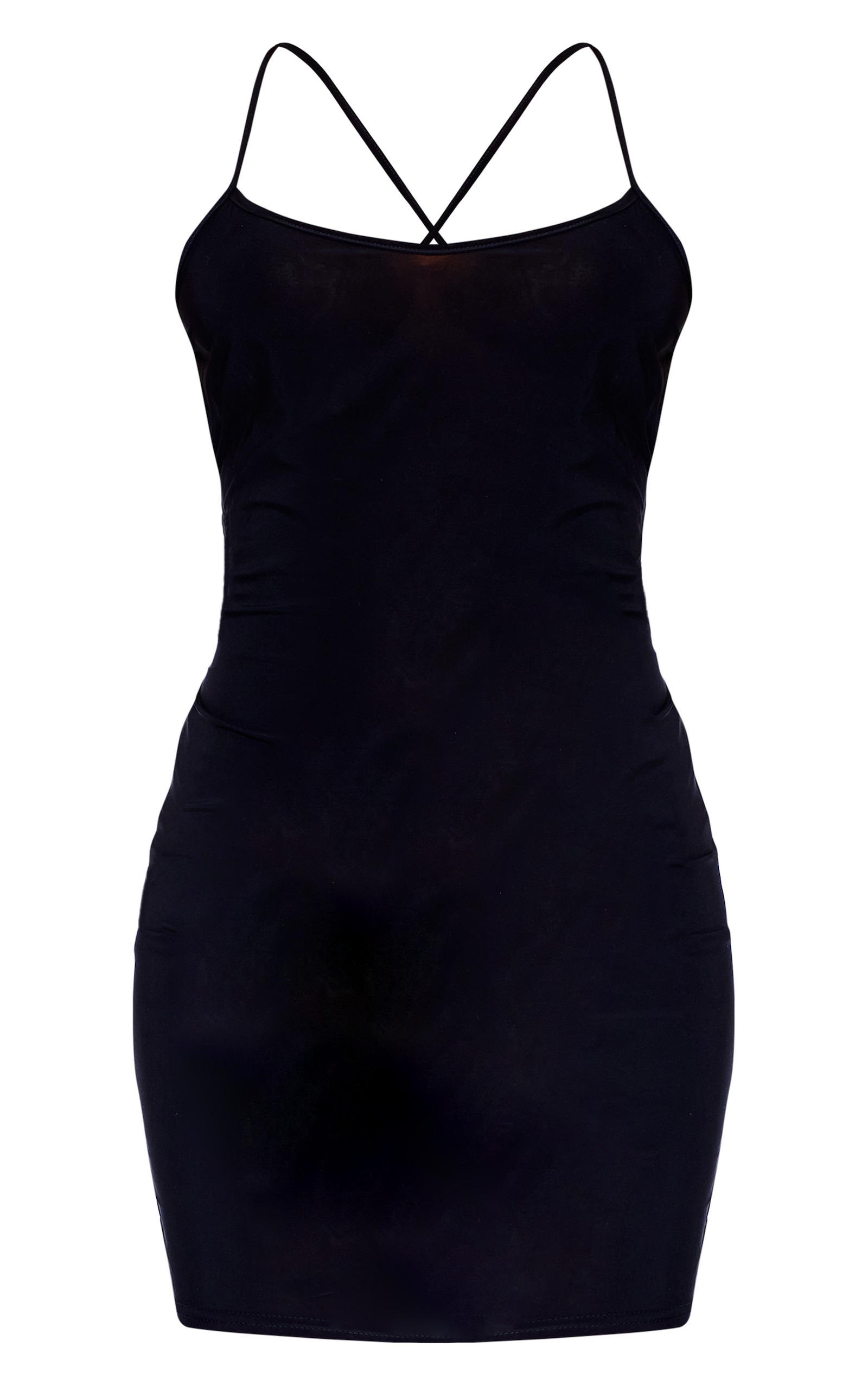 Black Slinky Butterfly Trim Back Mini Dress | Dresses | PLT