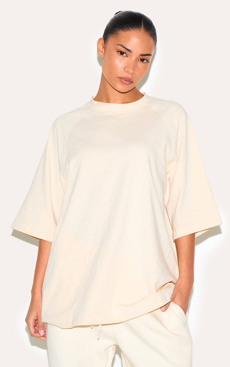 Petite Cream Oversized T-shirt | Petite | PLT
