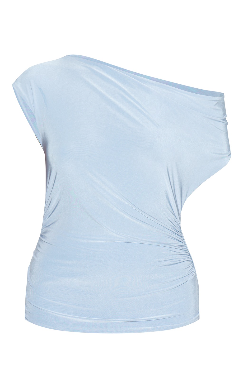 Sky Blue Double Layer Backless Asymmetric Long Top | Tops ...