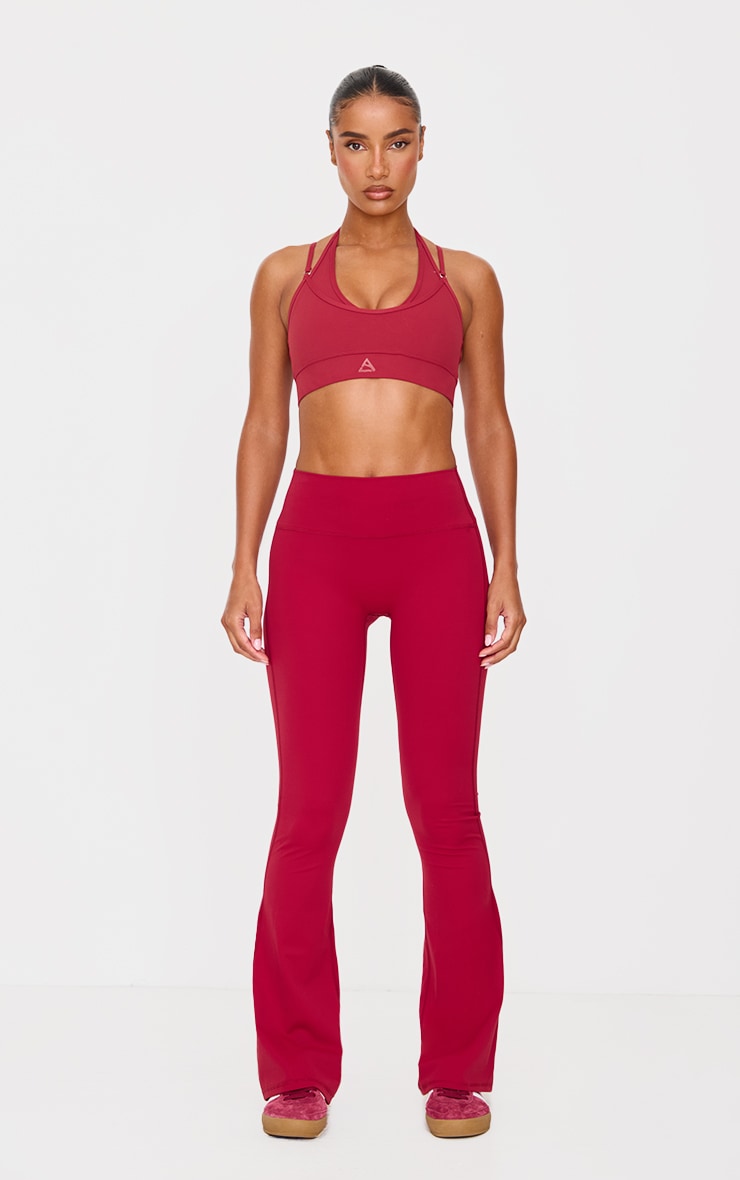 Dark Red Double Layered Sports Bra | Athleisure | PLT USA