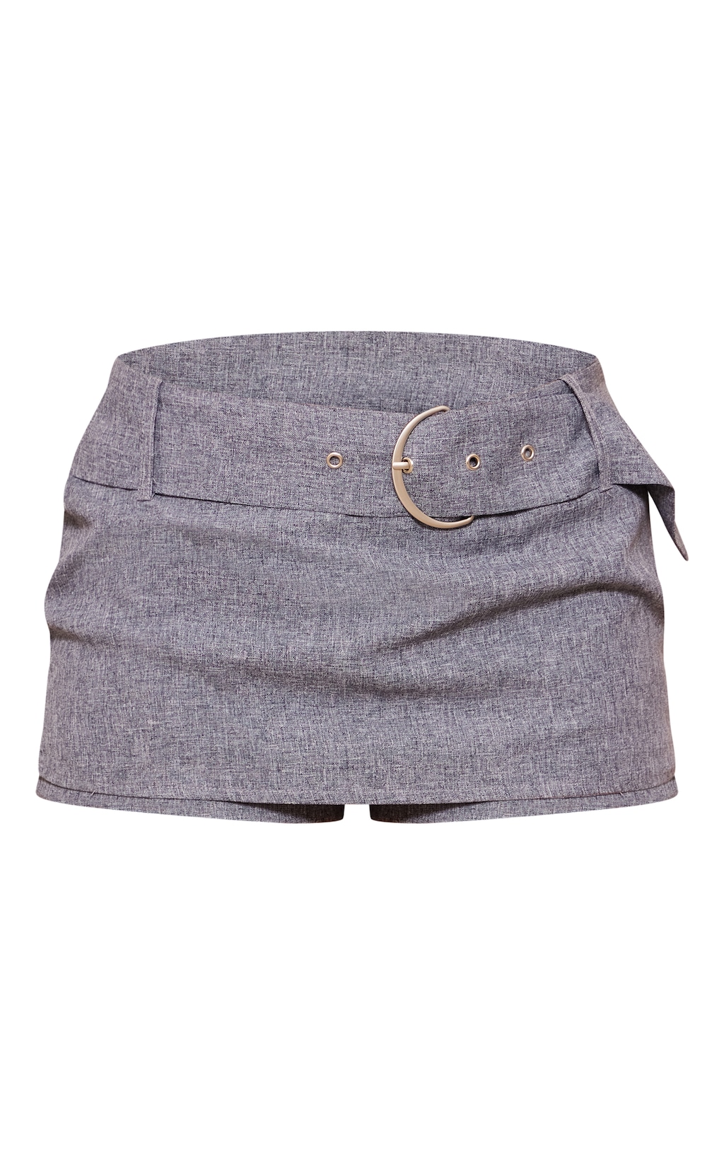 Grey Marl Woven Belted Micro Skort | Bottoms | PLT AUS