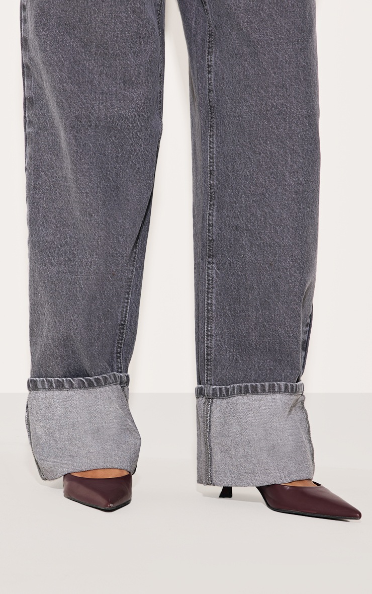 Grey High Waist Turn Up Leg Jeans | Denim | PrettyLittleThing USA