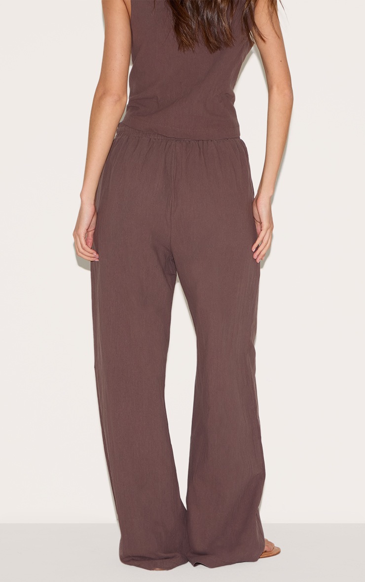 Dark Brown Tailored Draw String Wide Leg Trouser | Co-ords | PLT