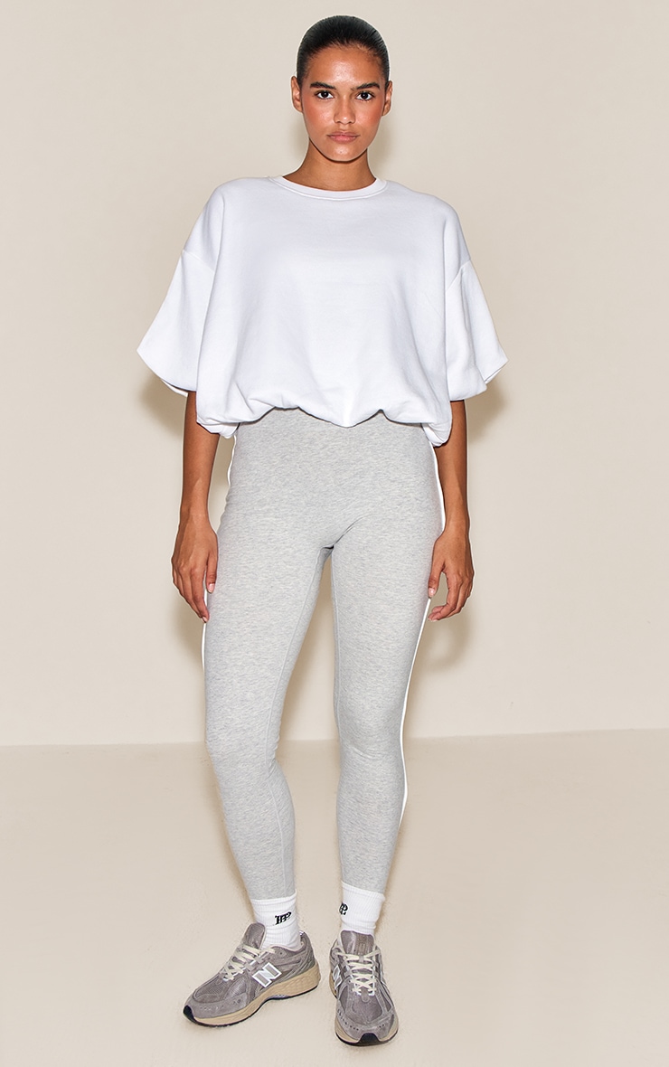 Ash Grey Sculpt Contrast High Waist Gym Leggings | Athleisure | PLT