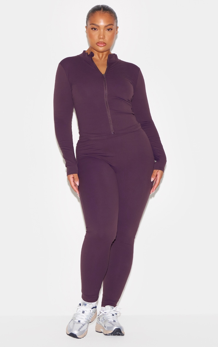 Dark Plum Sculpt Jacket | Athleisure | PrettyLittleThing USA