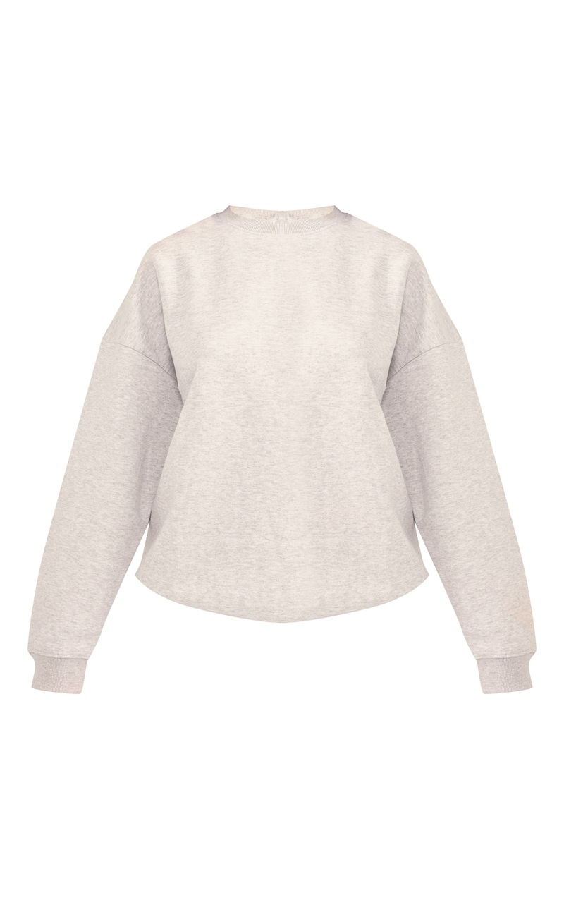 Ash Grey Longline Oversized Sweatshirt | Sweat | PrettyLittleThing USA