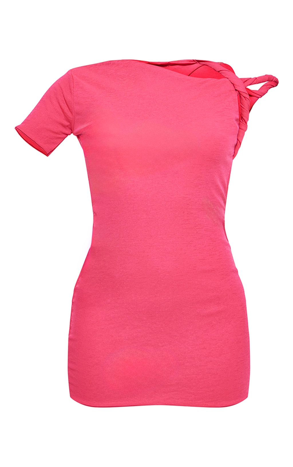 Hot Pink Onion Skin Twist Shoulder Bodycon Dress | Dresses ...