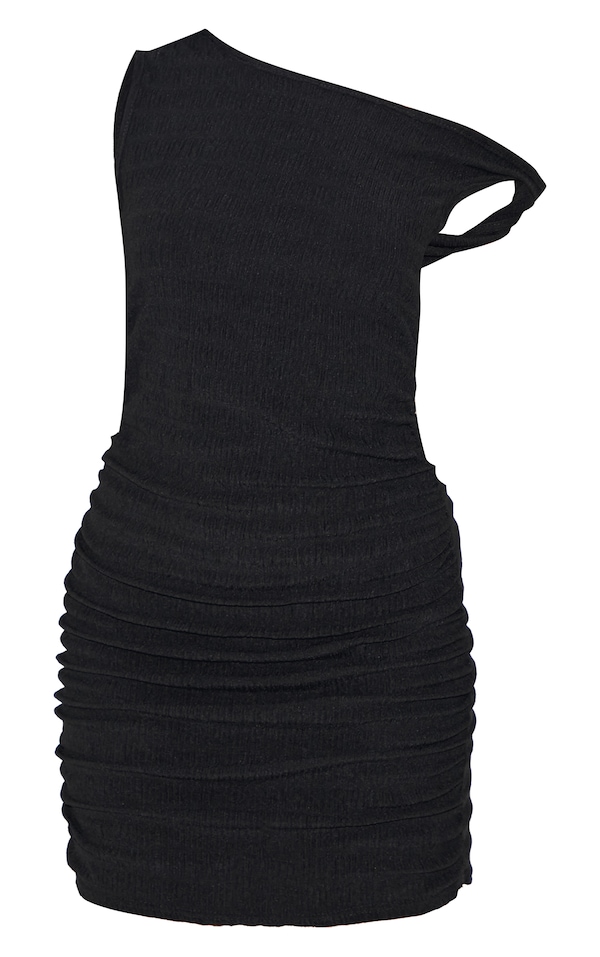 Black Textured Boat Neck Sleeveless Bodycon Dress | Dresses | PLT USA