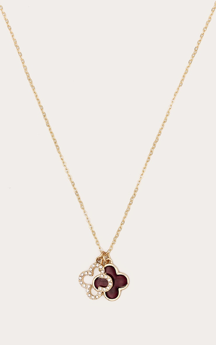 Burgundy Clove Simple Pendant Necklace | Accessories | PrettyLittleThing CA
