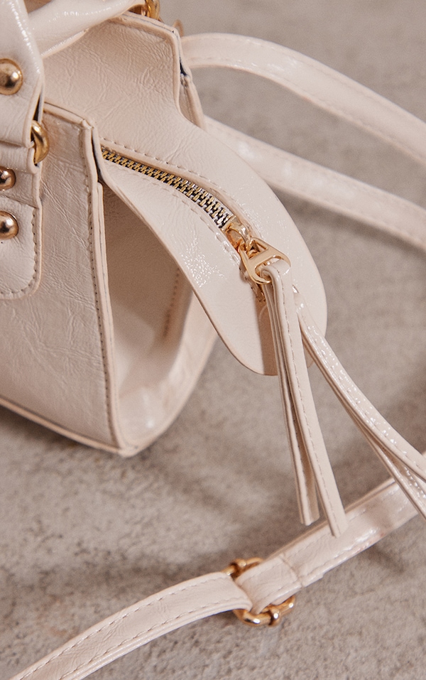 Cream Mini Zip Detail Handbag | Accessories | PrettyLittleThing AUS