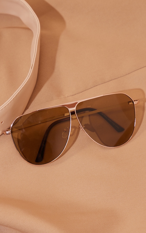 Brown Super Metal Frame Aviator Sunglasses | Accessories ...