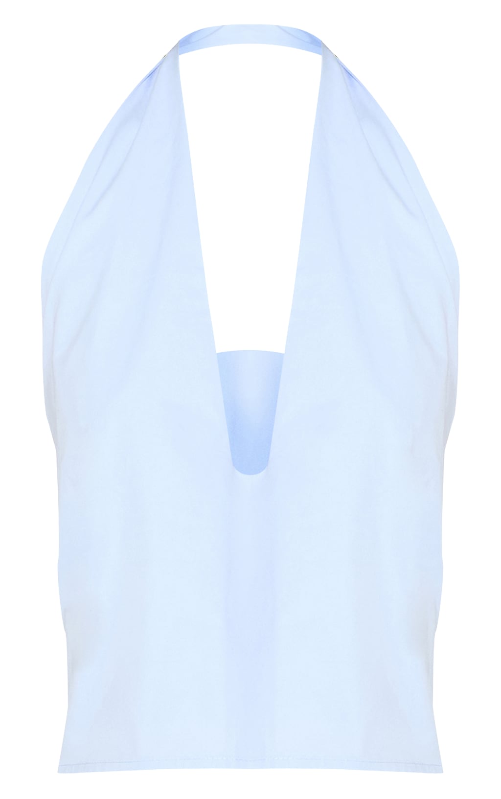 Sky Blue Cotton Halteneck Longline Cami Top | Tops | PrettyLittleThing USA