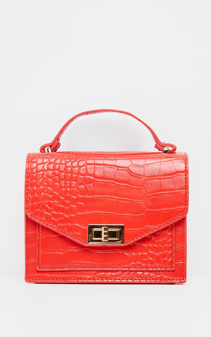 Red Croc Cross Body Bag | Accessories | PrettyLittleThing USA