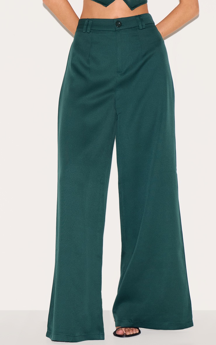 Forest Green Woven Double Belt Loop Suit Trousers | Co-ords ...