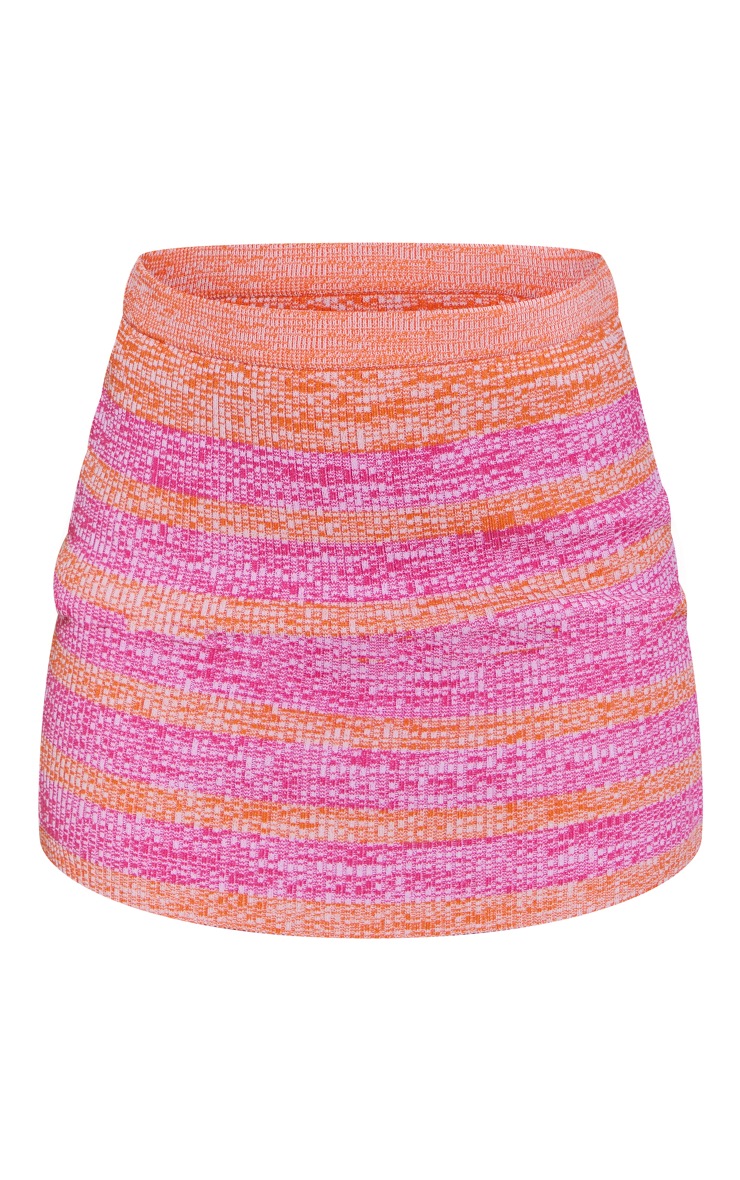 Pink Space Dye Knit Mini Skirt | Knitwear | PrettyLittleThing UAE