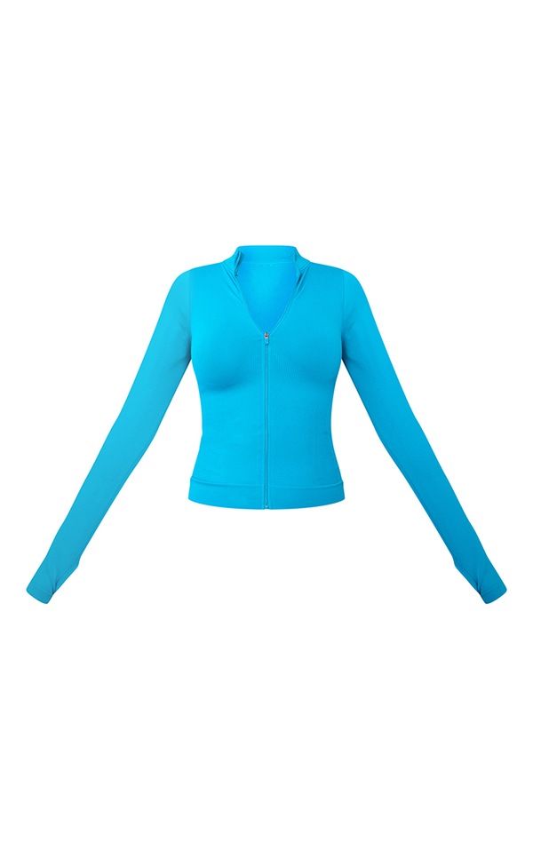 Teal Basic Seamless Jacket | Athleisure | PrettyLittleThing USA