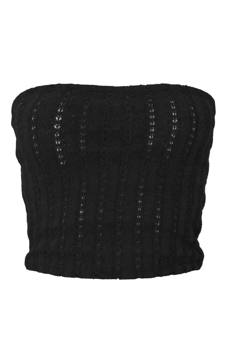 Top-bustier texturé noir | PrettyLittleThing FR