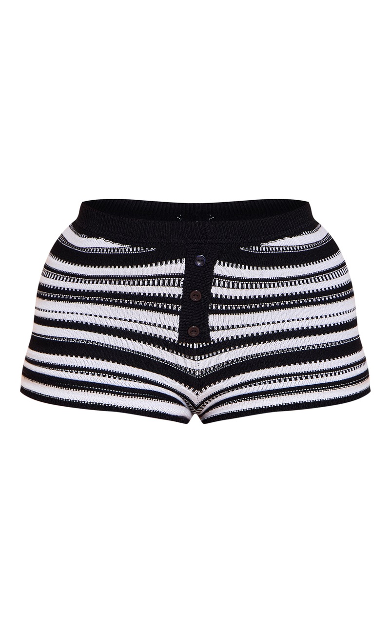 Shape Black Knitted Stripped Boxer Shorts | Shape | PrettyLittleThing USA