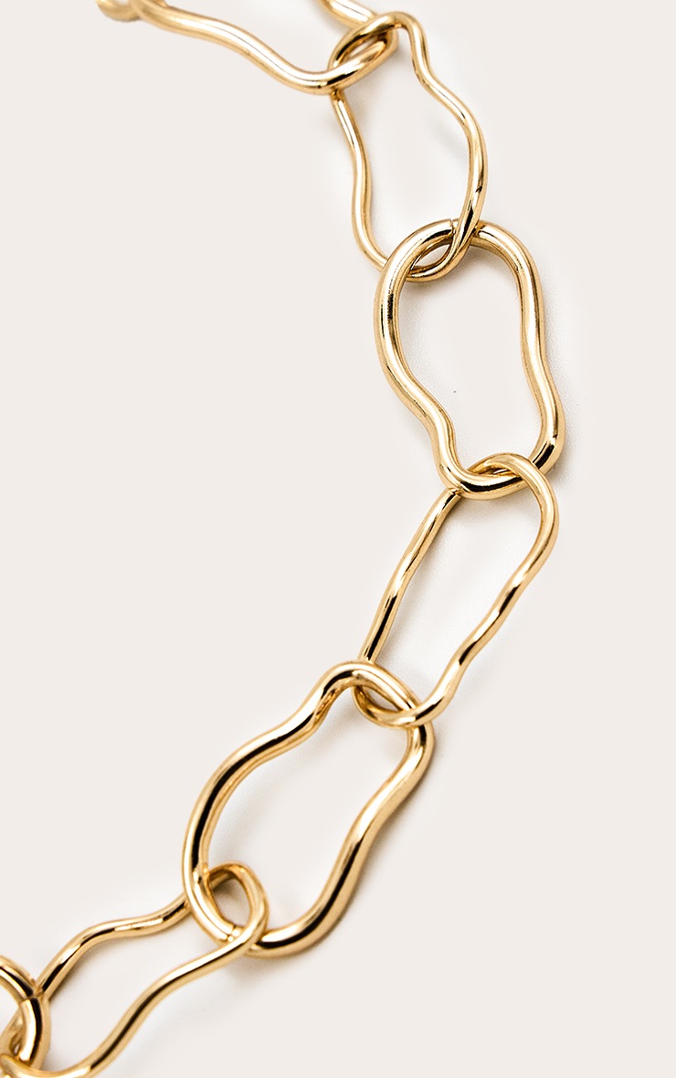Gold Hammered Layered Circular Chain Necklace | Accessories | PLT