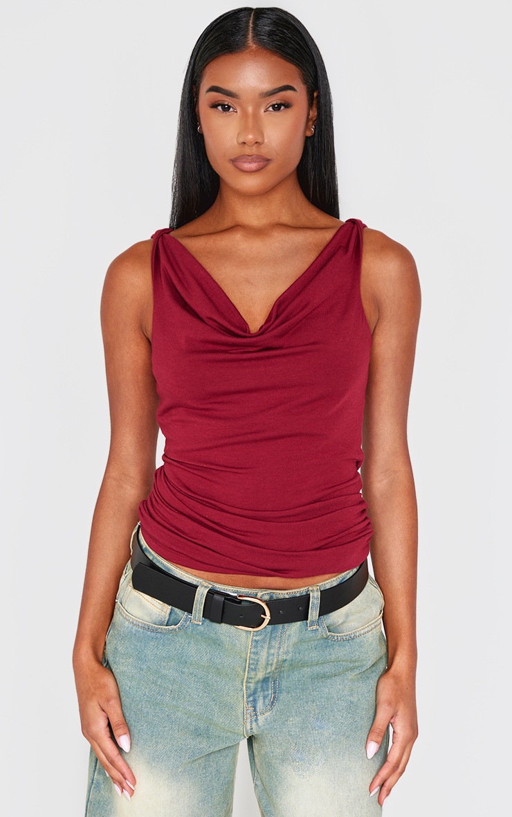 Women's Red Tops | Burgundy Tops | PrettyLittleThing