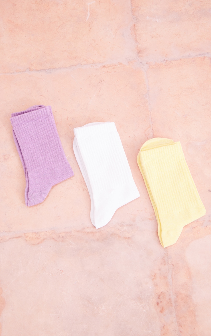 Multi Pastel 3 Pack Socks | Accessories | PrettyLittleThing USA