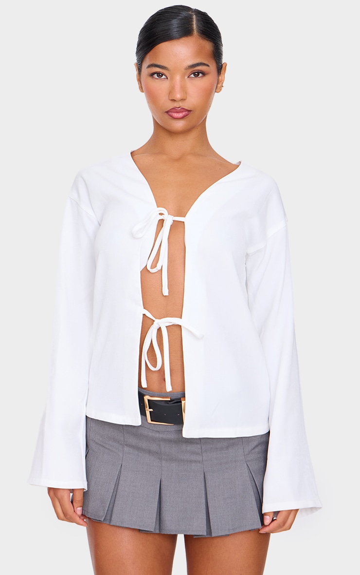 Tie Front Tops | Tie Front Blouses | PrettyLittleThing