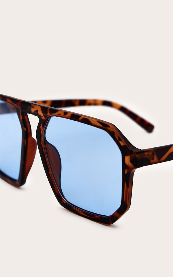 Tortoiseshell Blue Lens Aviator Sunglasses | Accessories | PLT