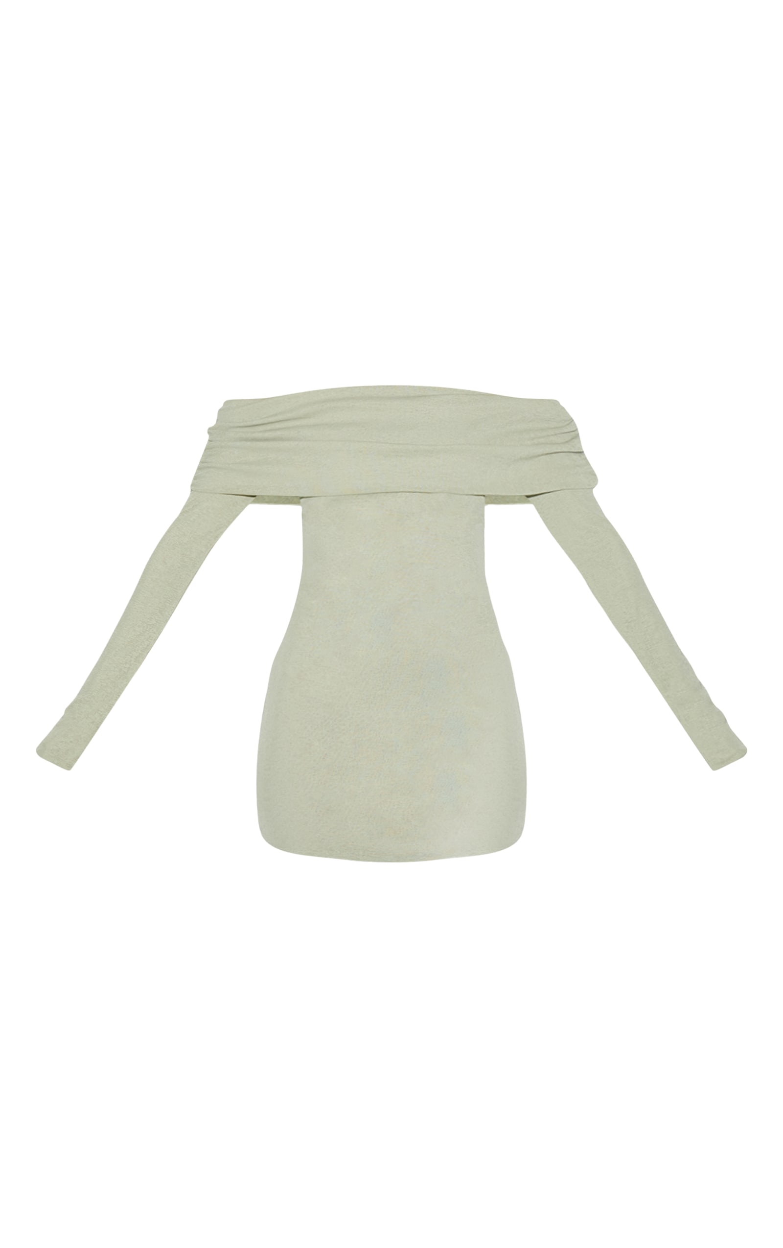 Sage Green Onion Skin Bardot Ruched Bodycon Dress | Dresses ...