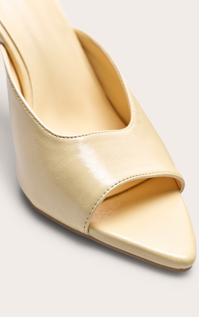 Butter Yellow PU Pointed Open Toe Mule | Footwear | PLT
