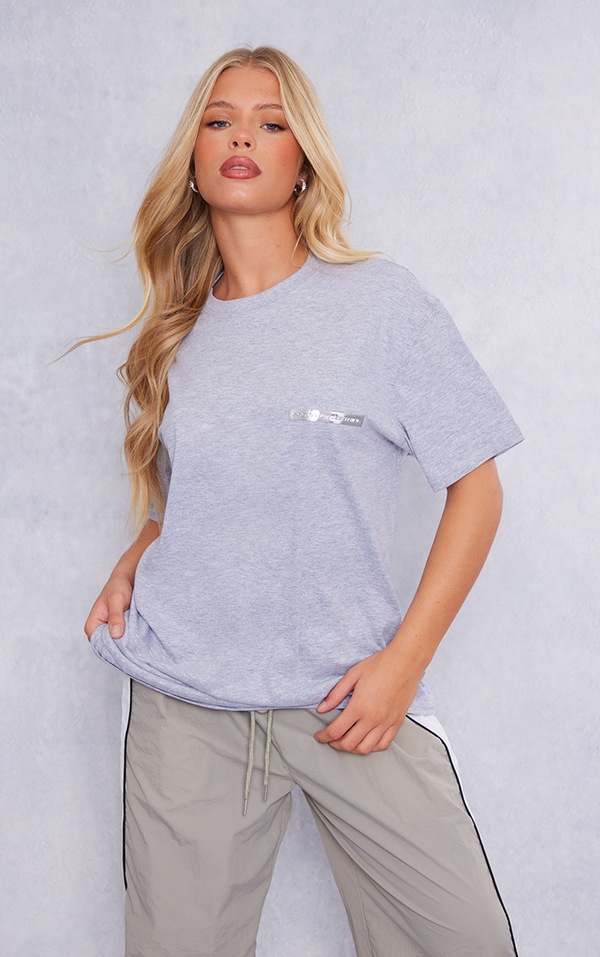 Prettylittlething Chrome Printed T Shirt | PrettyLittleThing USA