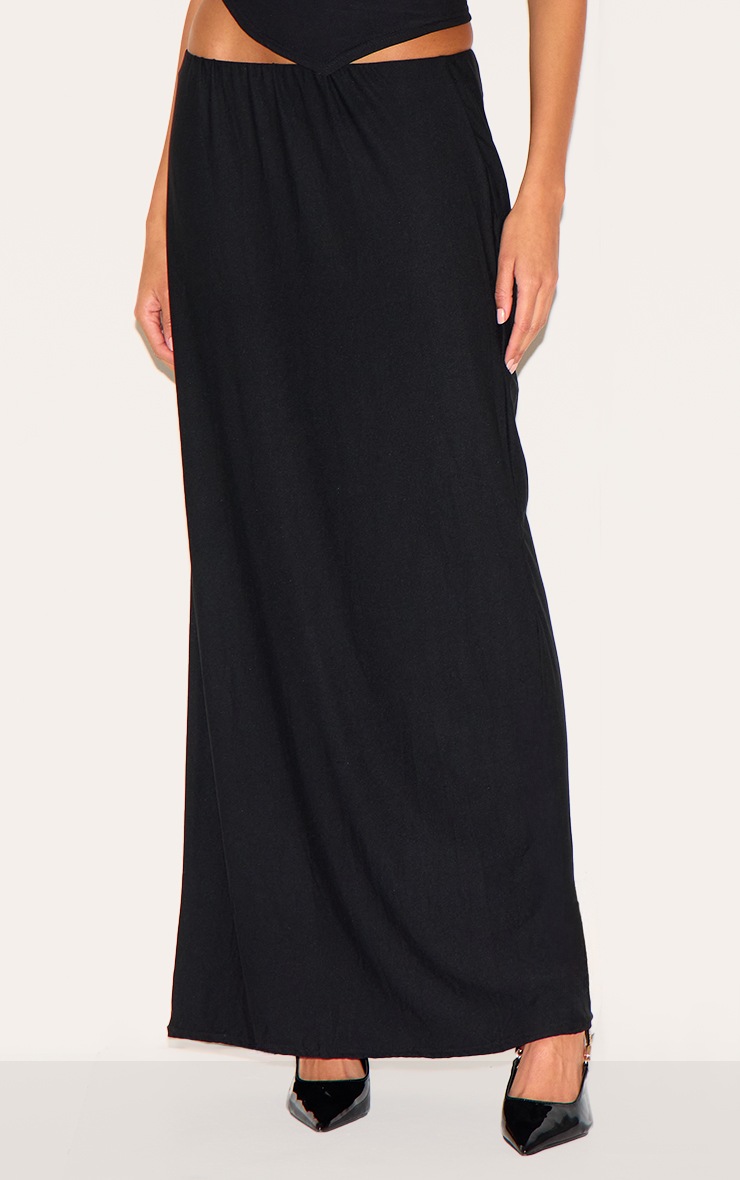 Black Soft Touch Low Rise Maxi Skirt | Co-ords | PrettyLittleThing
