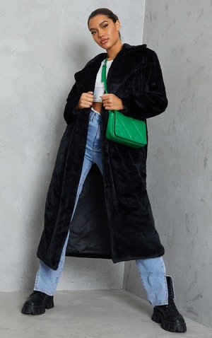 Taupe Belted Faux Fur Coat | Coats & Jackets | PrettyLittleThing