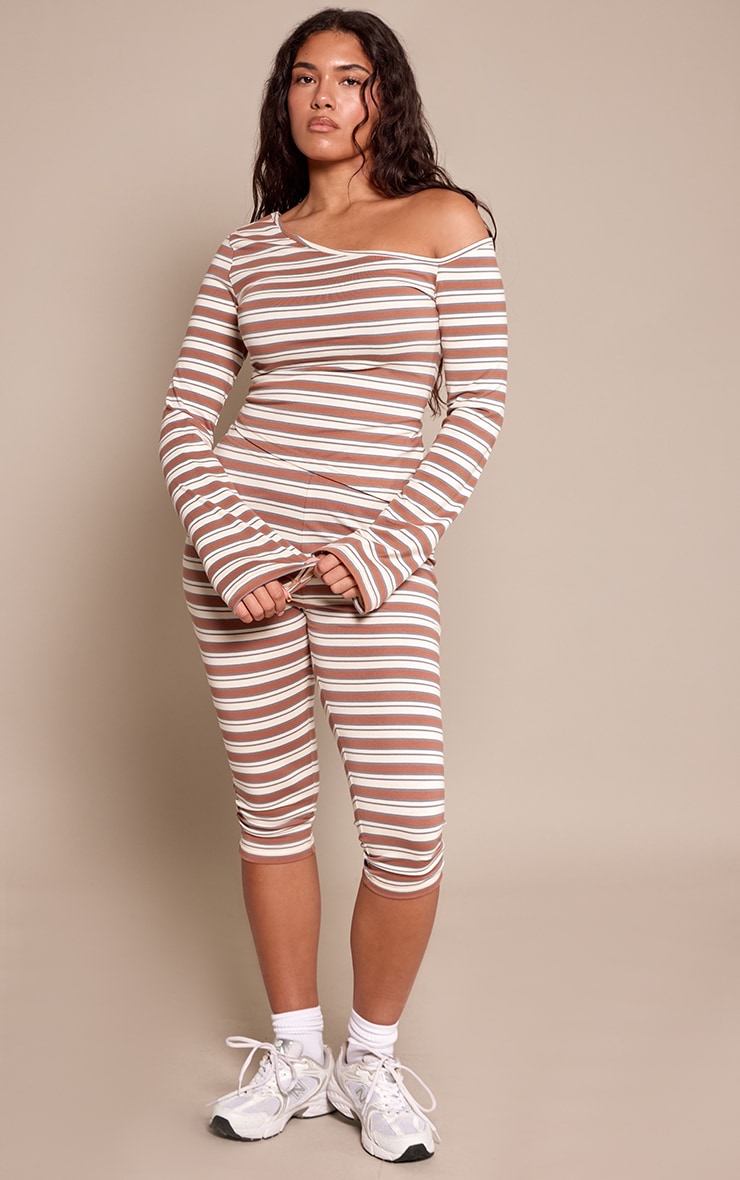 Shape Chocolate Striped Off The Shoulder Top | Shape | PLT