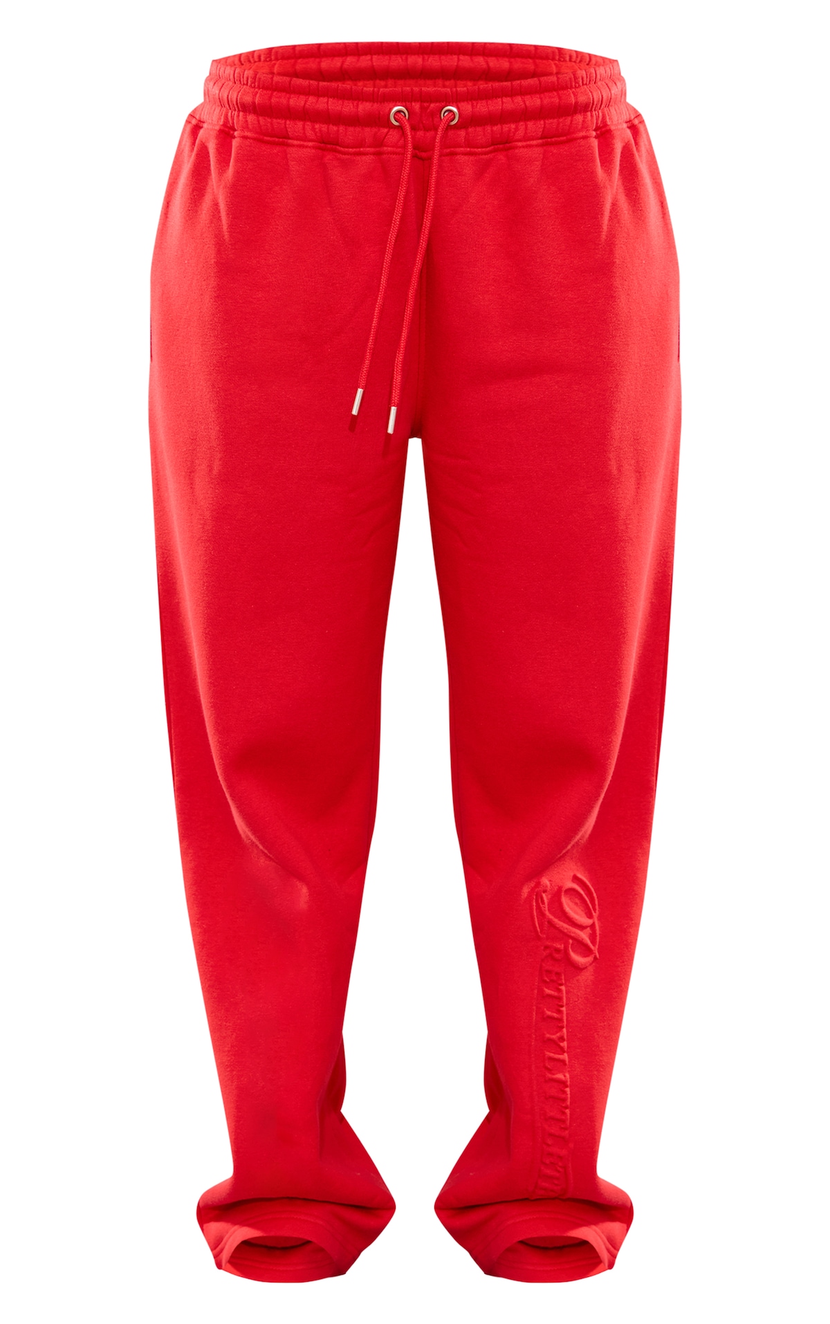PLT Red Embossed Graphic Straight Leg Joggers | Athleisure | PLT