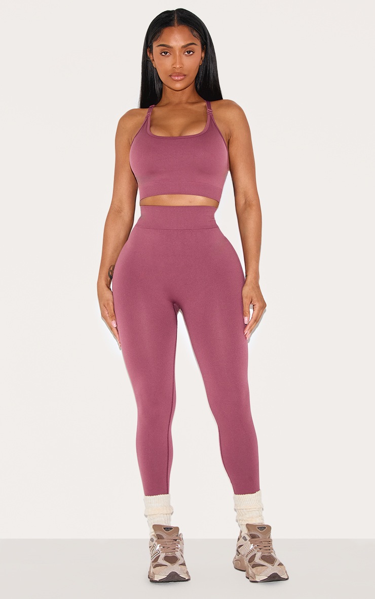 Shape Burgundy Seamless Active Cupped Sports Bra | Shape | PLT