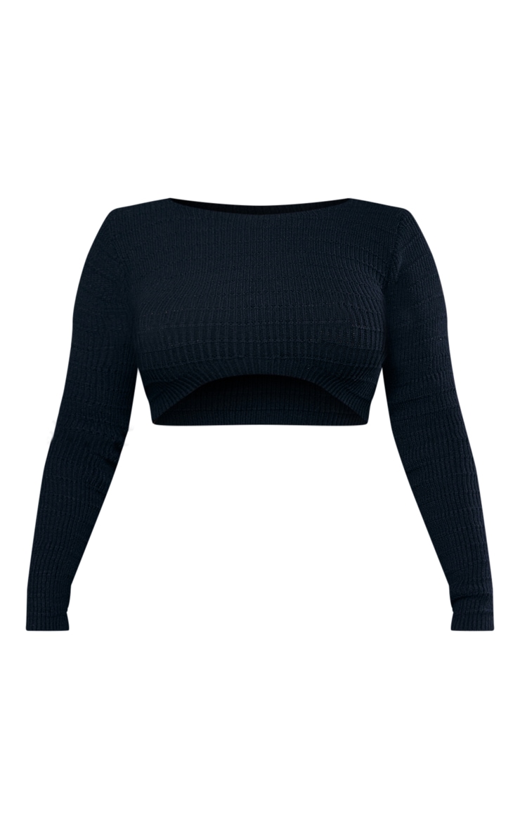 Shape Black Panelled Knit Crop Jumper | Shape | PrettyLittleThing