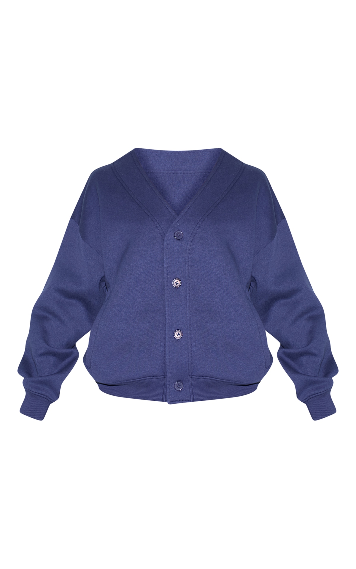 Petite Navy Button Up Side Pocket Sweatshirt | Petite ...