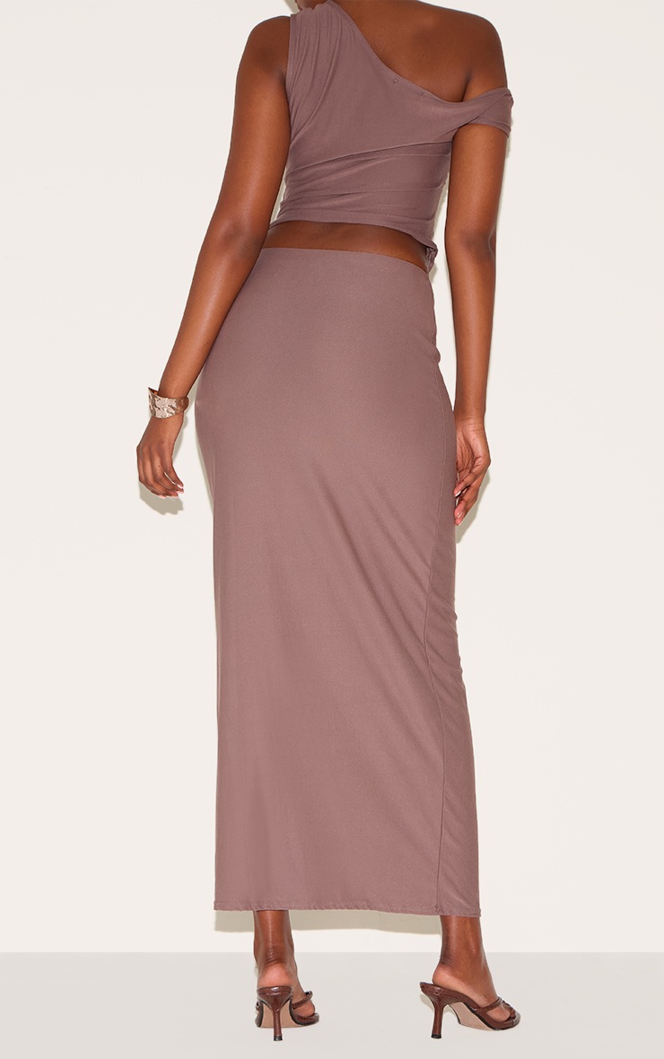 Mocha Soft Touch Low Rise Maxi Skirt | Co-ords | PrettyLittleThing
